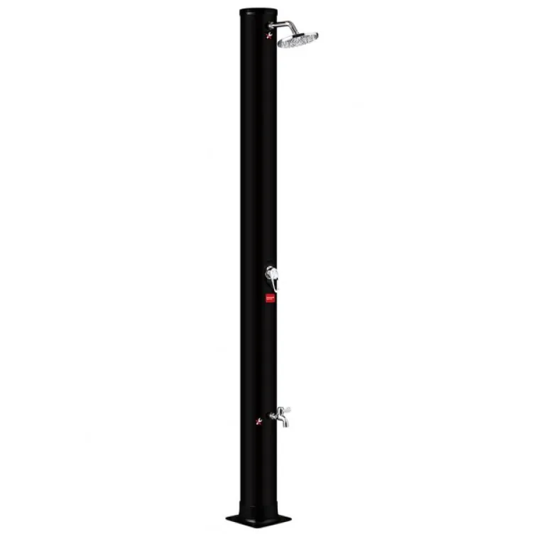 Nero Solarni tuš 40L crni ravni sa nožnom slavinom H=216cm