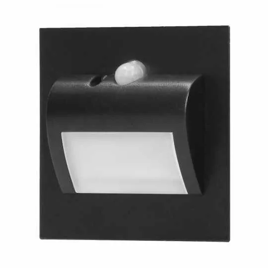 AD-OS-6164LR4/B 1 5W 4000K 12VDC LED crna zidna lampa sa senzorom pokreta-bez napajanja 3Y DRACO ADVITI