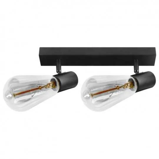AD-OP-6430BE27 crna spot lampa 2xE27 max 60W 3Y RIO SP2 ADVITI
