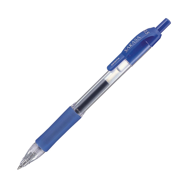 Olovka Hemijska 0,5mm Gel Sa Gumenim Gripom (Uložak Plavi) Sarasa Retractable Zebra 46720 Plava