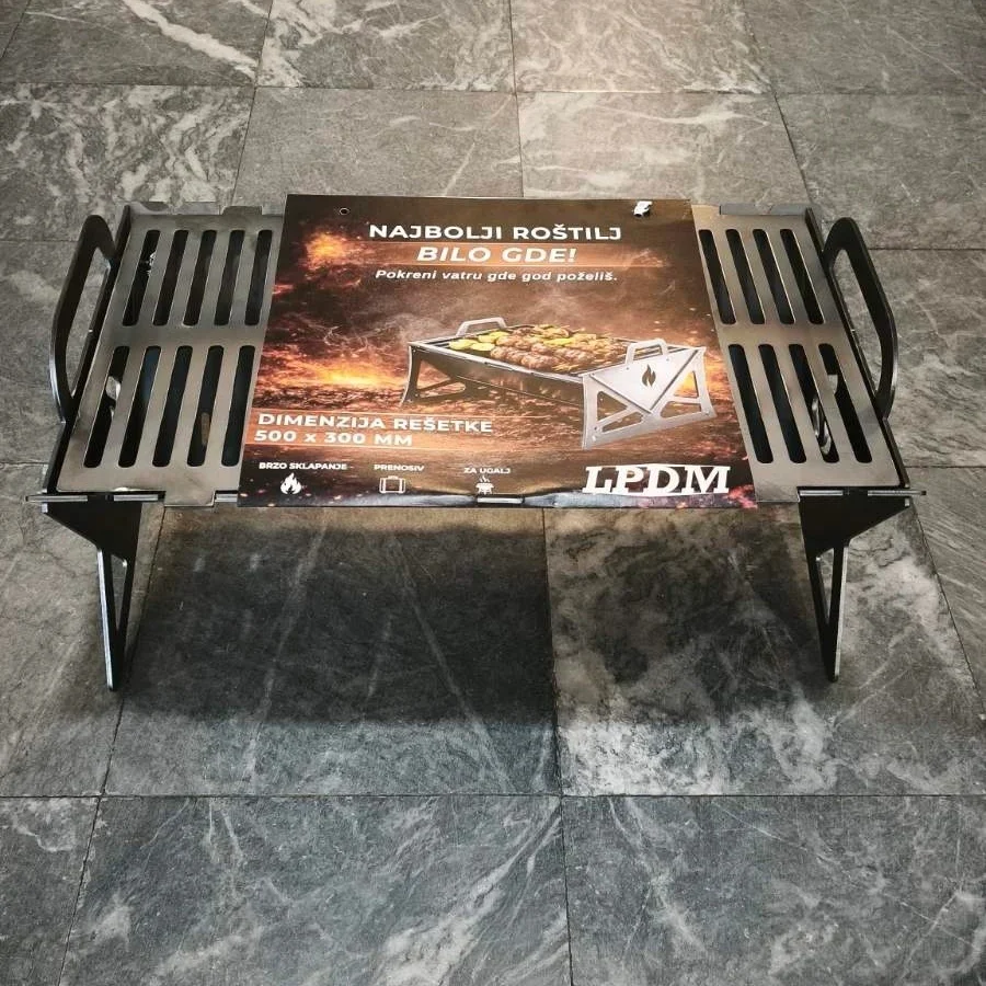 Sklopivi prenosni roštilj na ugalj - 500x300mm