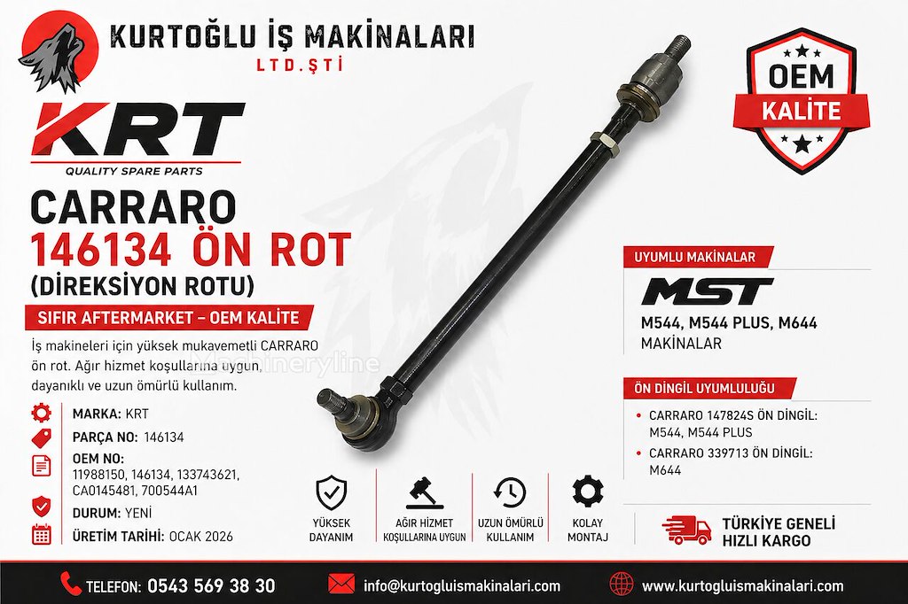 Carraro 146134 Ön Rot kraj letve volana za MST MST M544 MST M544 Plus MST M644 bagera-utovarivača
