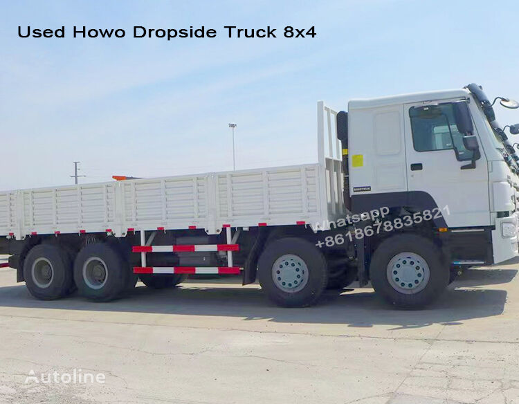 Howo Used Howo Dropside Truck 8x4 for Sale kamion s ravnom platformom
