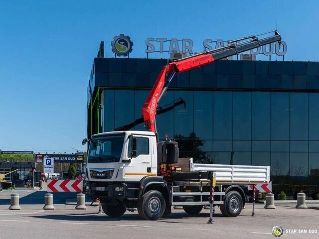 MAN TGM 18.250 4x4 Fassi F215A.0.23 Active HDS Cran kamion s ravnom platformom