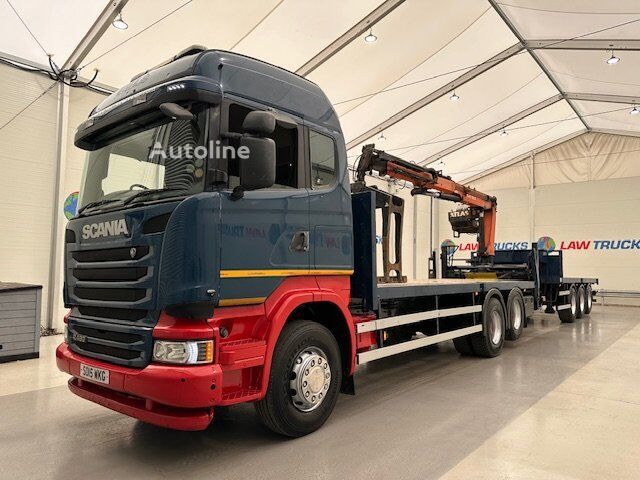 Scania R490 kamion platforma + prikolica platforma