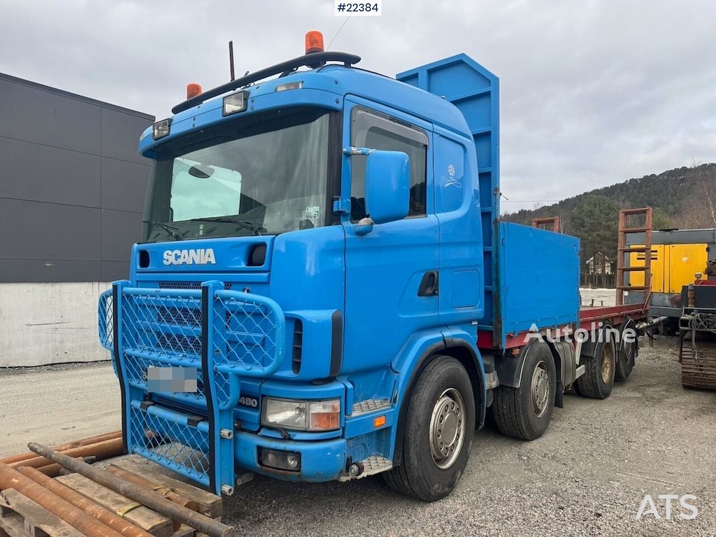 Scania R480 planbil med manuelle kjørebruer šlep auto