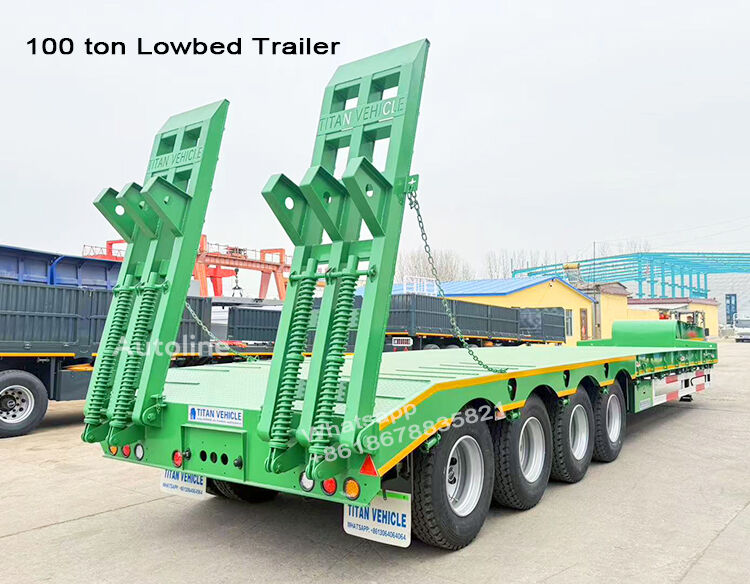 Nova Titan 4 Axle 100 Ton Low Bed Semi Trailer Low Loader for Sale poluprikolica sa niskom platformom