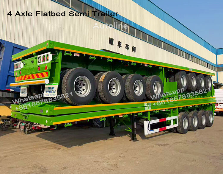 Nova Titan 4 Axle Flatbed Semi Trailer for Sale poluprikolica platforma