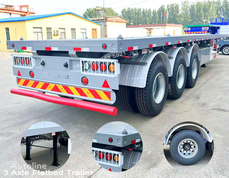 Nova Titan TITAN 3 axle flatbed truck trailer for sale in Tanzania poluprikolica platforma