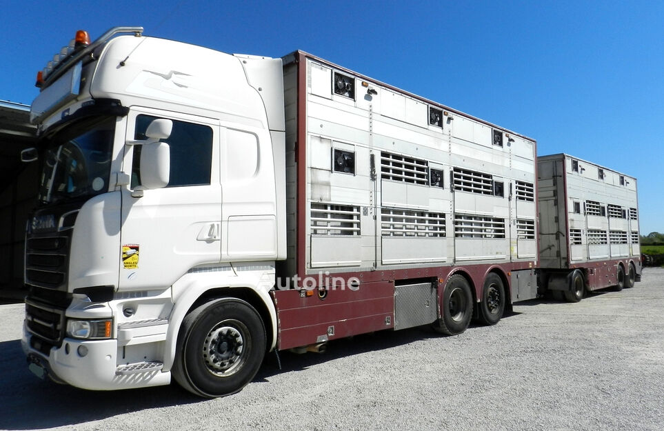 Scania R580 kamion za prevoz stoke + prikolica za prevoz stoke
