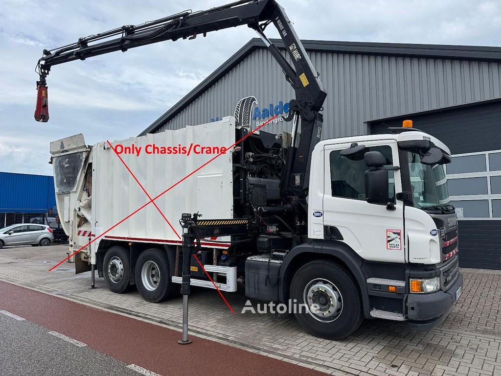 Scania P360 6x2, HIAB 188 E-3, Chassis / Fahrgestell kamion za smeće