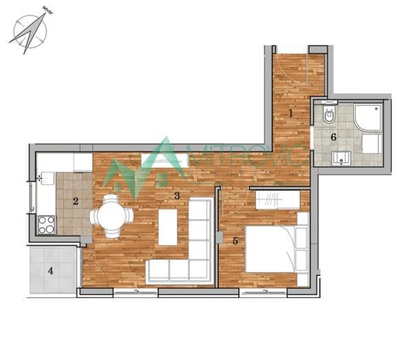 Dvosoban stan na prodaju, 44m2, 134.086€