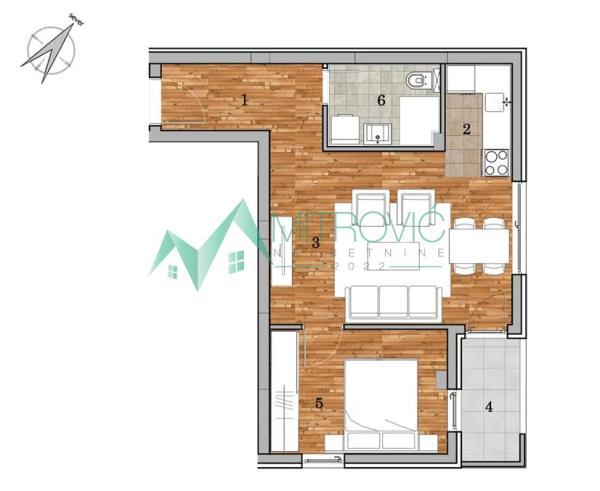 Dvosoban stan na prodaju, 46m2, 137.611€