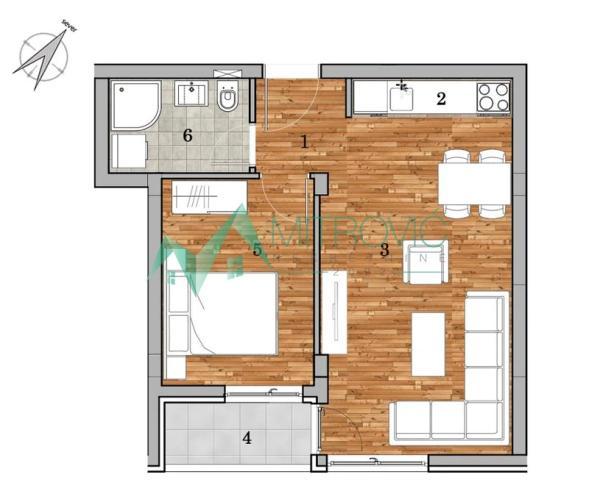 Dvosoban stan na prodaju, 42m2, 133.171€