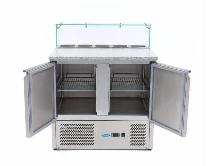 Pica sto Maxima 90cm - 2 vrata 5x1/6 GN stakleni poklopac