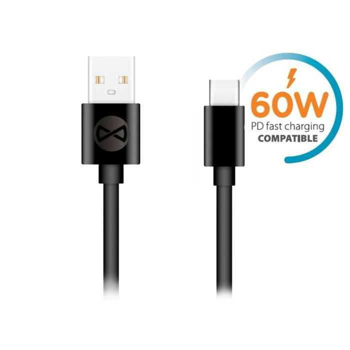 Forever (USB-C - USB-C) 1m 60W Kabal crni