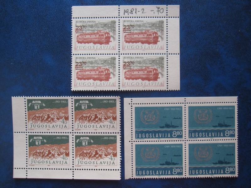 JUGOSLAVIJA 1983 3 ČETVERCA