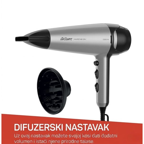 Arzum AR5119-1700 Hairstar Ion Profi Fen 2300W: Jonska nega za sjajnu kosu bez naelektrisanja