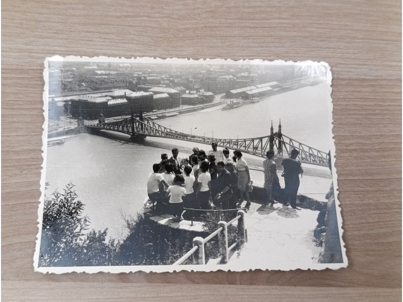Vintage fotografija grupa ljudi Budimpešta