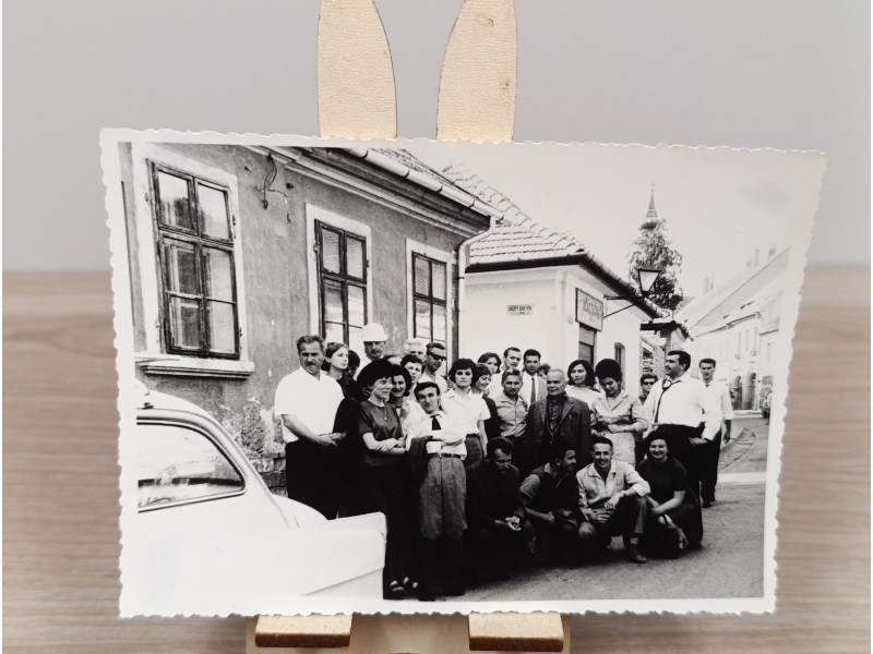 Vintage fotografija grupa ljudi Budimpešta