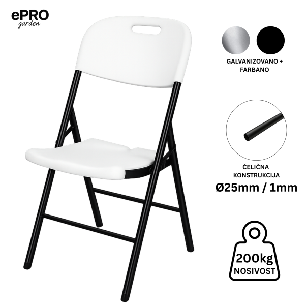 ePRO sklopiva baštenska stolica, metal-plastika