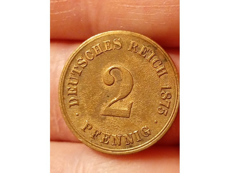 2 pfennig 1875g. G lepa kovanica