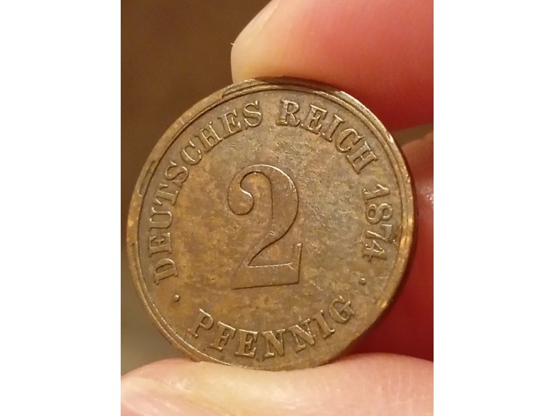 2 pfennig 1874g. H lepa kovanica