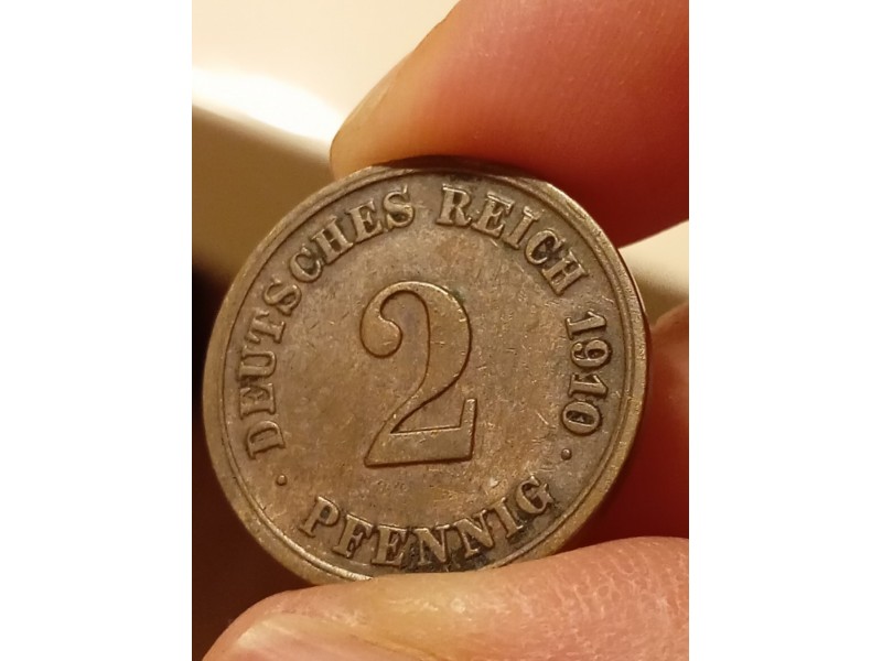 2 pfennig 1910g. F