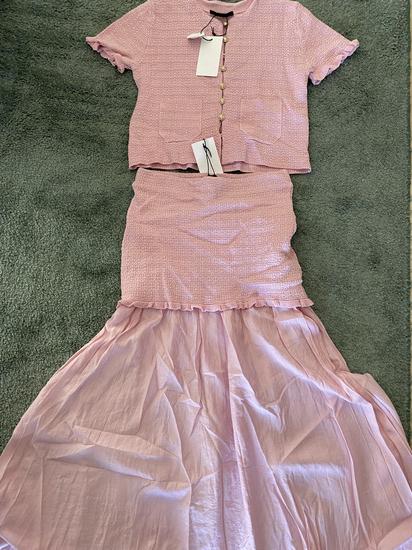 Zara roze komplet suknja i bluza