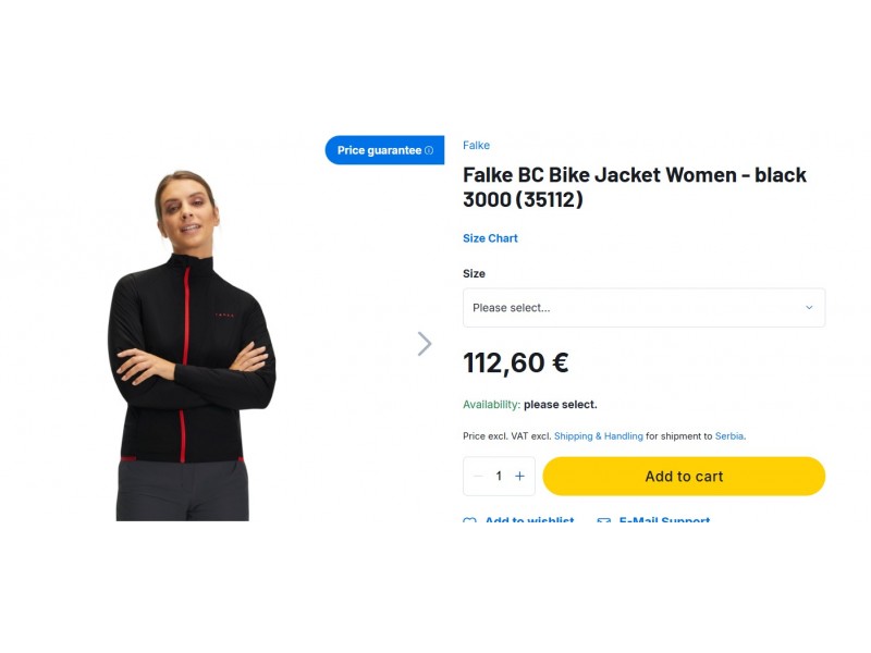 FALKE BIKE JAKNA NOVO SA ETIKETOM XS 112,60 eura