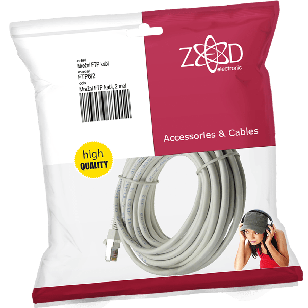 ZED electronic Mrežni FTP kabel, CAT6, 2 met - FTP6/2
