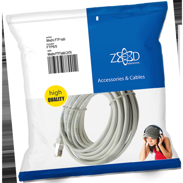 ZED electronic Mrežni FTP kabel, CAT6, 5 met - FTP6/5