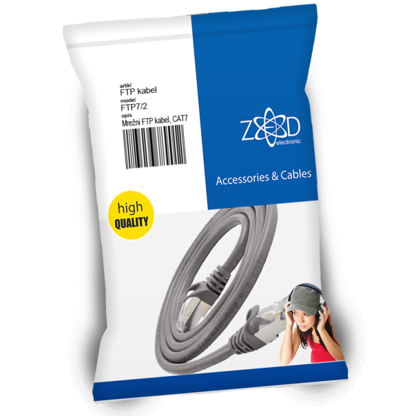 ZED electronic Mrežni FTP kabel, CAT7, dužina 2.0 metar - FTP7/2