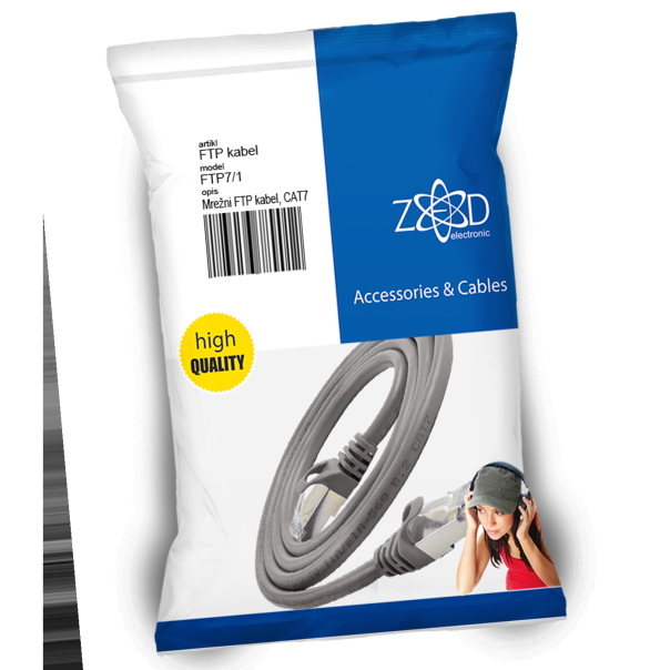 ZED electronic Mrežni FTP kabel, CAT7, dužina 1.0 metar - FTP7/1