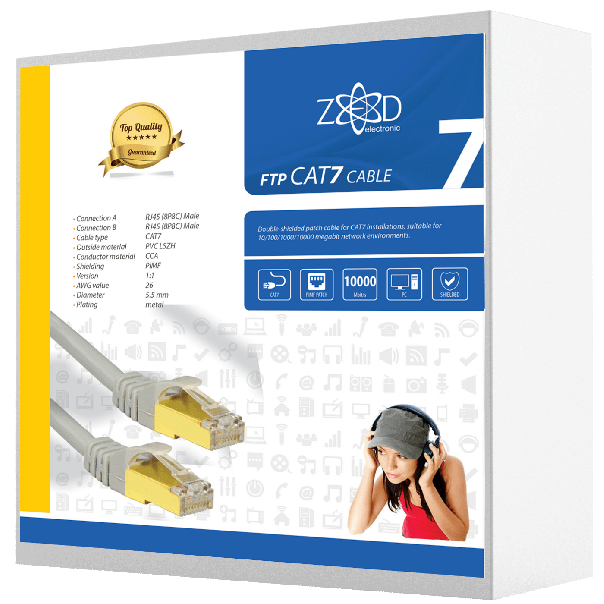ZED electronic Mrežni FTP kabel, CAT7, dužina 15.0 metara - FTP7/15
