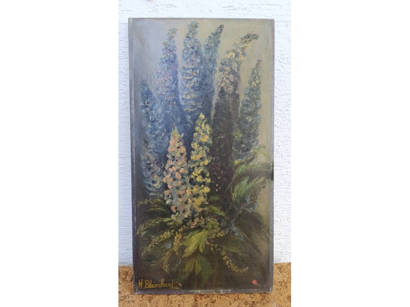 Cveće, ulje na platnu, 73 x 38 cm