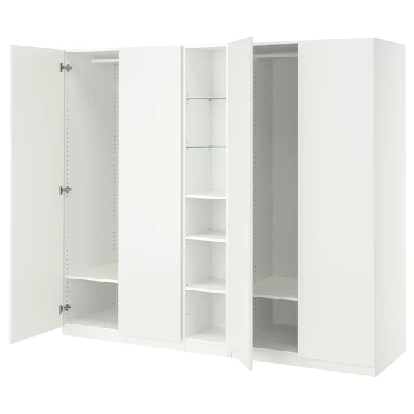 Garderober, bela/bela, 235x60x201 cm