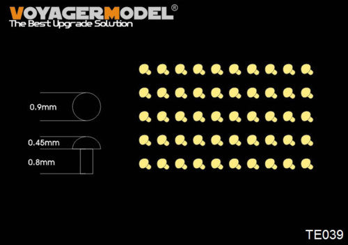 VoyagerModel.Co.Ltd TE039 Turned metal bolts pattern 4 M0.4 X 0.6