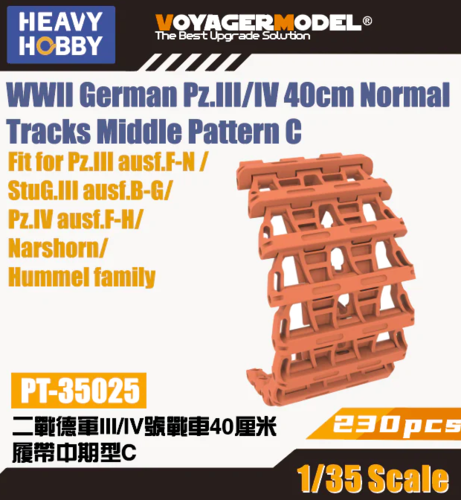 Heavy Hobby PT-35025 WWII German Pz.III/IV 40cm Normal Tracks Middle Pattern C