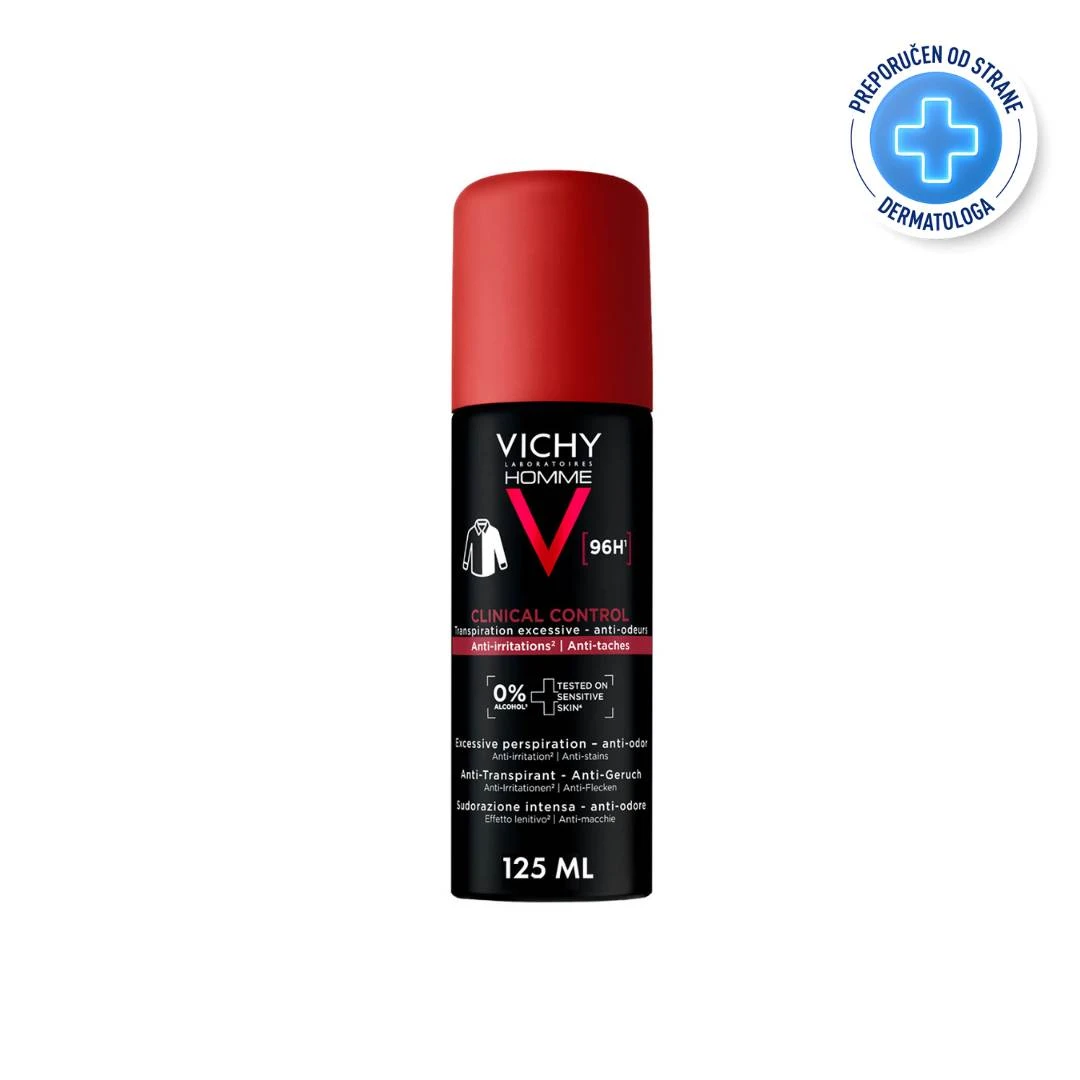 VICHY HOMME CLINICAL CONTROL Antiperspirant Sprej Protiv Znojenja za Muškarce 125 mL