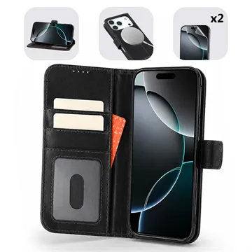 IPHONE 17 PRO MAX MYTPHONE CARDMATE LEATHER WALLET CASE - BLACK