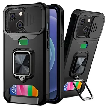VIŠENAMENSKA 4-U-1 HIBRIDNA MASKA ZA IPHONE 13 - CRNA