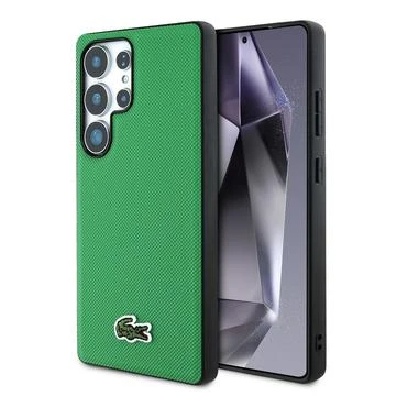 SAMSUNG GALAXY S25 ULTRA LACOSTE ICONIC PETIT PIQUE WOVEN LOGO CASE - MAGSAFE COMPATIBLE - GREEN