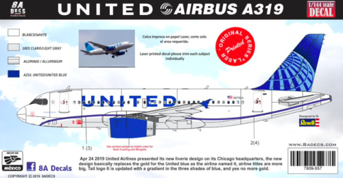 8aDecs 7909-557-144 UNITED 2019 A319