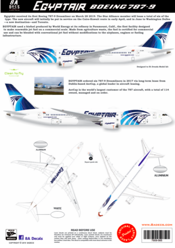 8aDecs 7909-565-144 Egypt Air 787-9