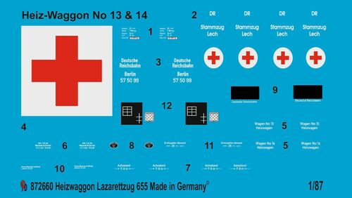 Peddinghaus-Decals 2660 Heating Wagon Of The Ambulance Train 655, White Label