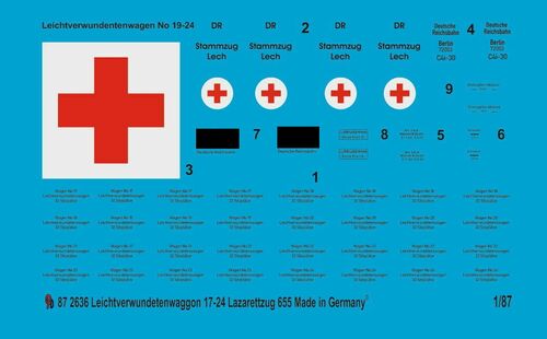 Peddinghaus-Decals 2636 Light Wounded Transport Wagons Ambulance Train 655