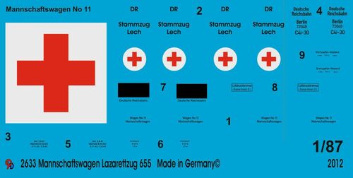 Peddinghaus-Decals 2633 Crew Wagons Of The Ambulance Train 655