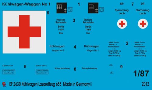 Peddinghaus-Decals 2630 Fridge Wagons Of Ambulance Train 655