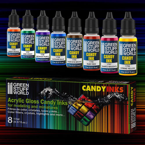 Green Stuff World 9568 Acrylic Candy Ink Paints Set